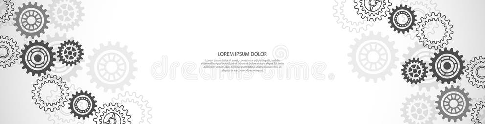 Website Header or Banner Design with Cogs and Gear Wheel Mechanisms ...