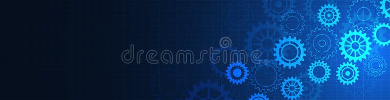 Website Header or Banner Design with Cogs and Gear Wheel Mechanisms ...