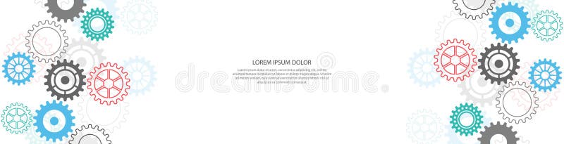 Website Header or Banner Design with Cogs and Gear Wheel Mechanisms ...