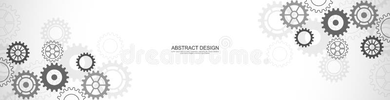 Website Header or Banner Design with Cogs and Gear Wheel Mechanisms ...