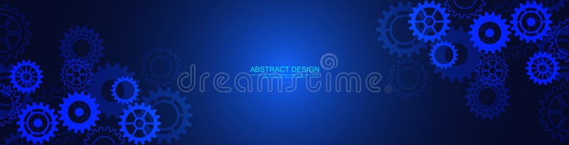 Website Header or Banner Design with Cogs and Gear Wheel Mechanisms ...