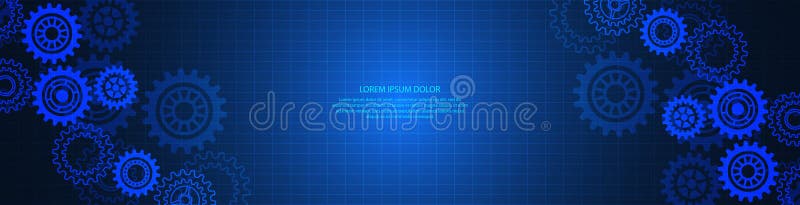 Website Header or Banner Design with Cogs and Gear Wheel Mechanisms ...
