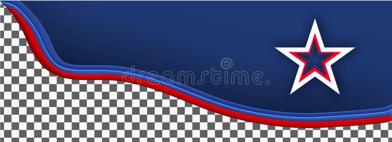Website Header or Banner Design, Star on American Flag Background ...