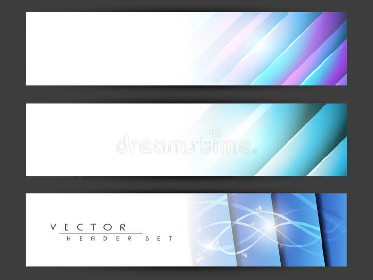 Website Header or Banner Set. Stock Vector - Illustration of decorative ...