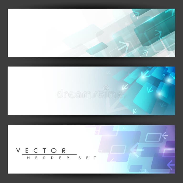 Website Header or Banner Set. Stock Vector - Illustration of layout ...