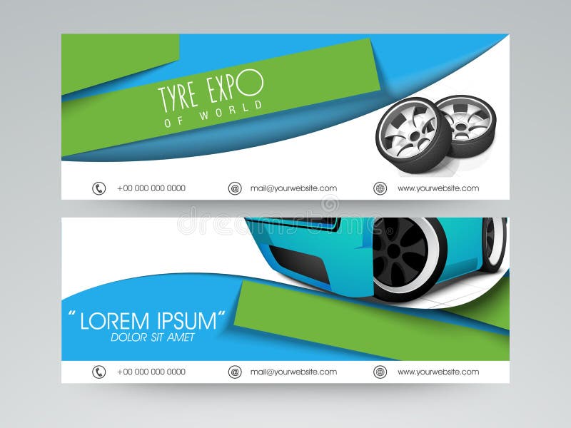 Website Header or Banner Set for Automobile Sector. Stock Illustration ...