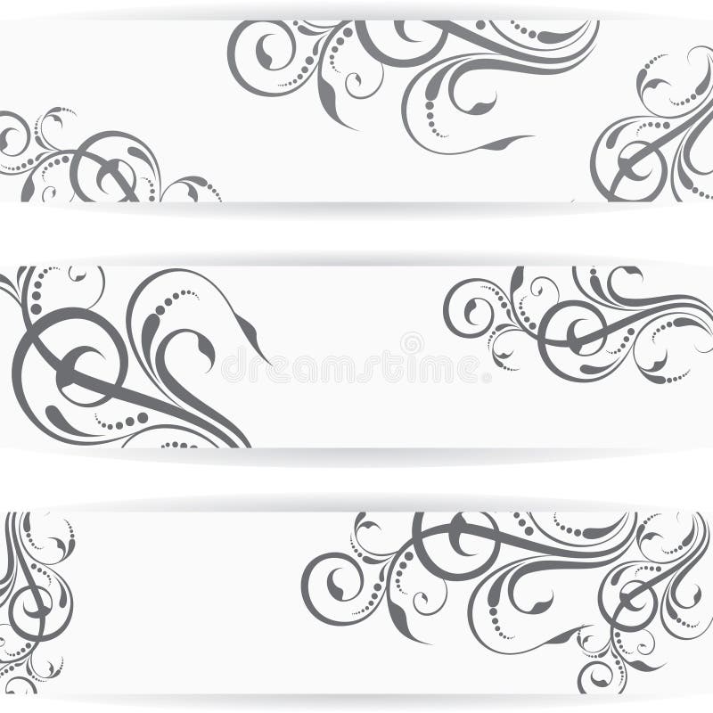 Website Header or Banner Set with Beautiful Floral Stock Vector ...