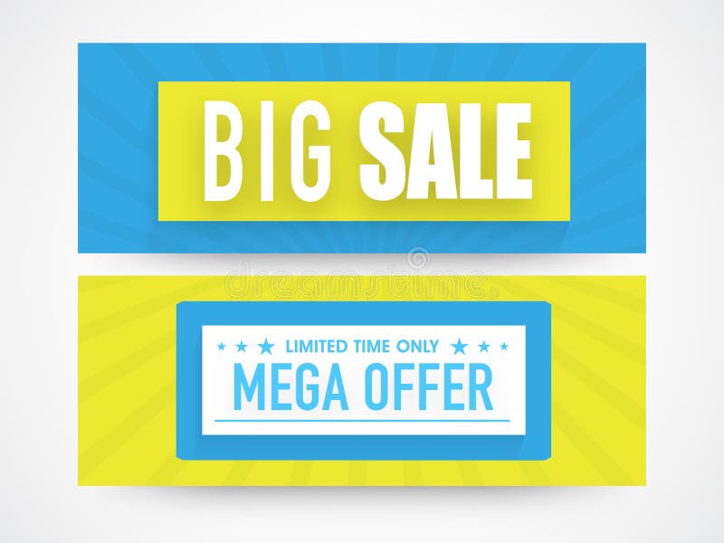 Website Header or Banner Set for Big Sale. Stock Illustration ...