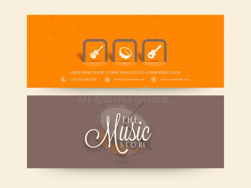 Website Header or Banner Set for Music Store. Stock Illustration ...
