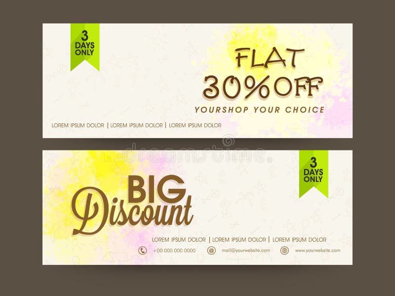 Website Header or Banner Set of Sale. Stock Illustration - Illustration ...