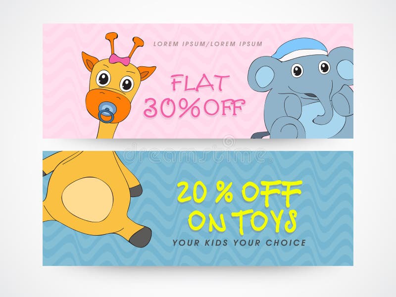 Website Header or Banner Set for Toy Sale. Stock Illustration ...