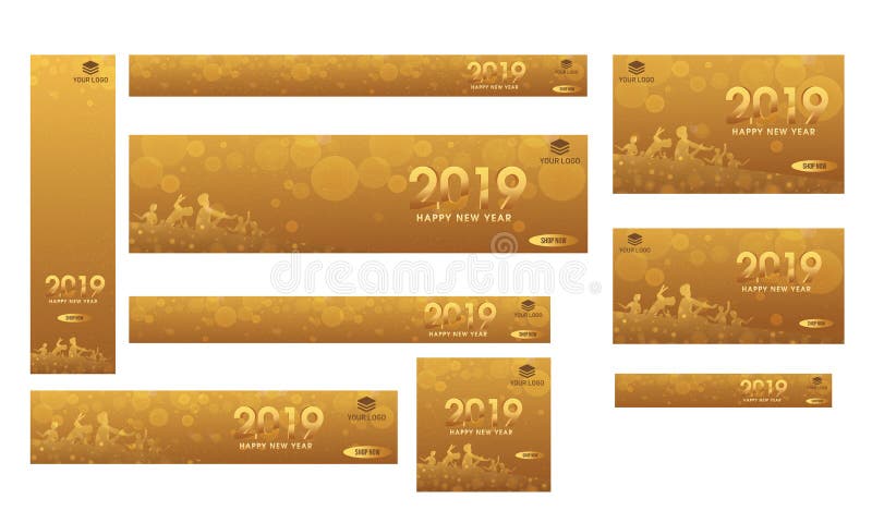 Website Header, Banner and Template Design with 3d Text 2019 for Stock ...