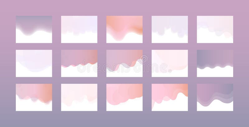 Website Header Design Set in Trendy Pastel Colors with Gradient and ...
