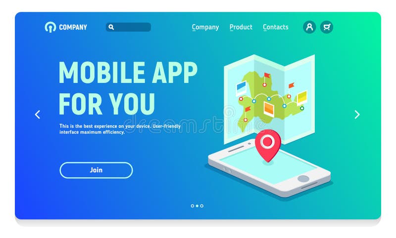 Website Header for Mobile Application, Mobile Travel Application ...