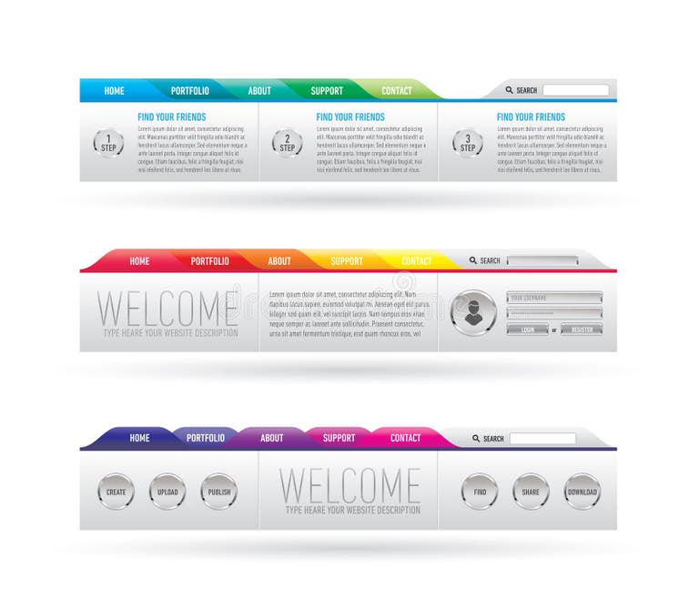 Website Header Navigation Menu Stock Illustrations – 5,788 Website ...