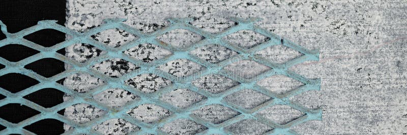 Header Image of Abstract Collage of Blue Grid and Black Painting Made ...