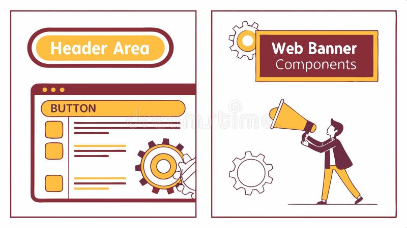 Website Header Template Vector, Web Banner and Layout Design Element for UI Vector Design ...