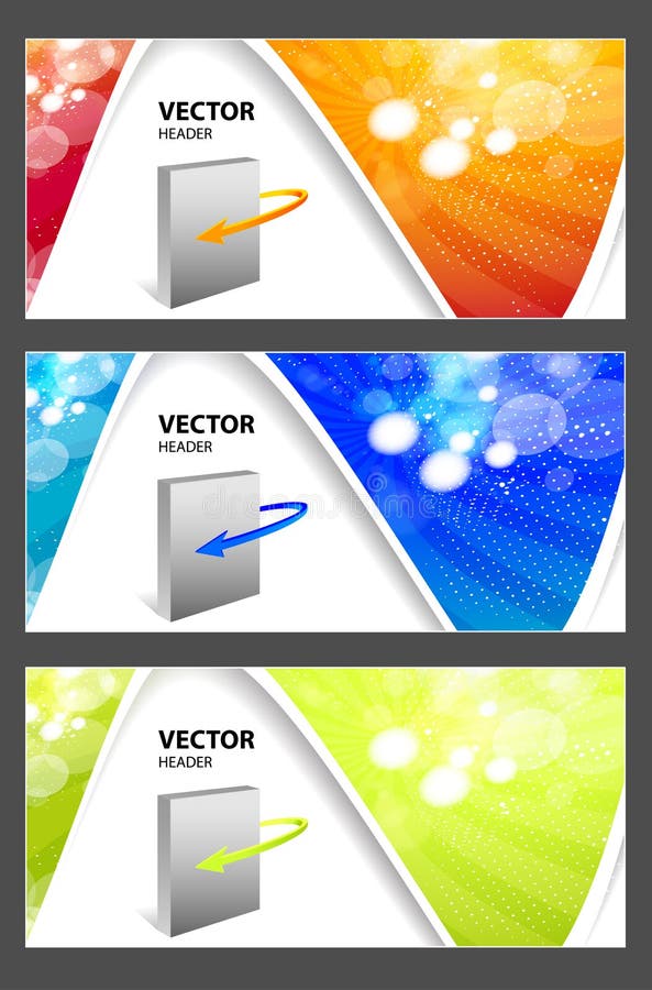 Abstract Water Headers with Splash Stock Vector - Illustration of ...