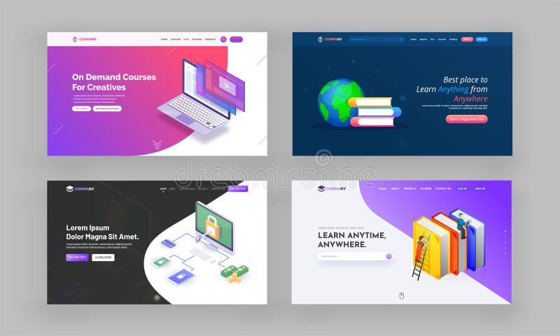 Website Hero Image or Landing Pages. Stock Illustration - Illustration ...