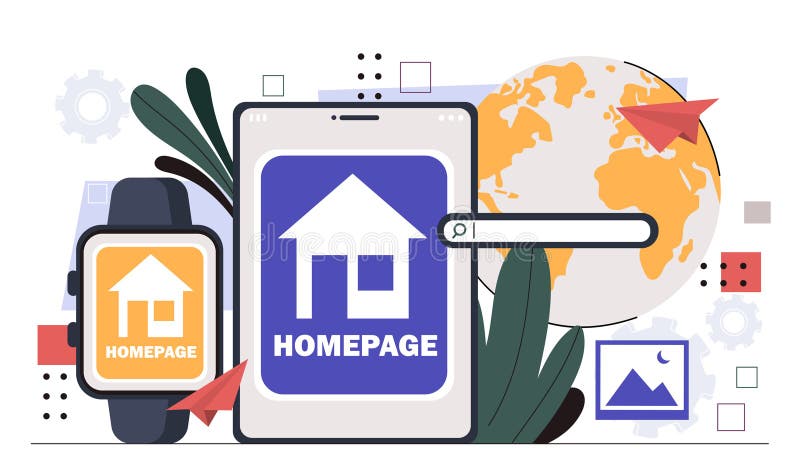 Website Homepage Vector Concept Stock Vector - Illustration of graphic ...