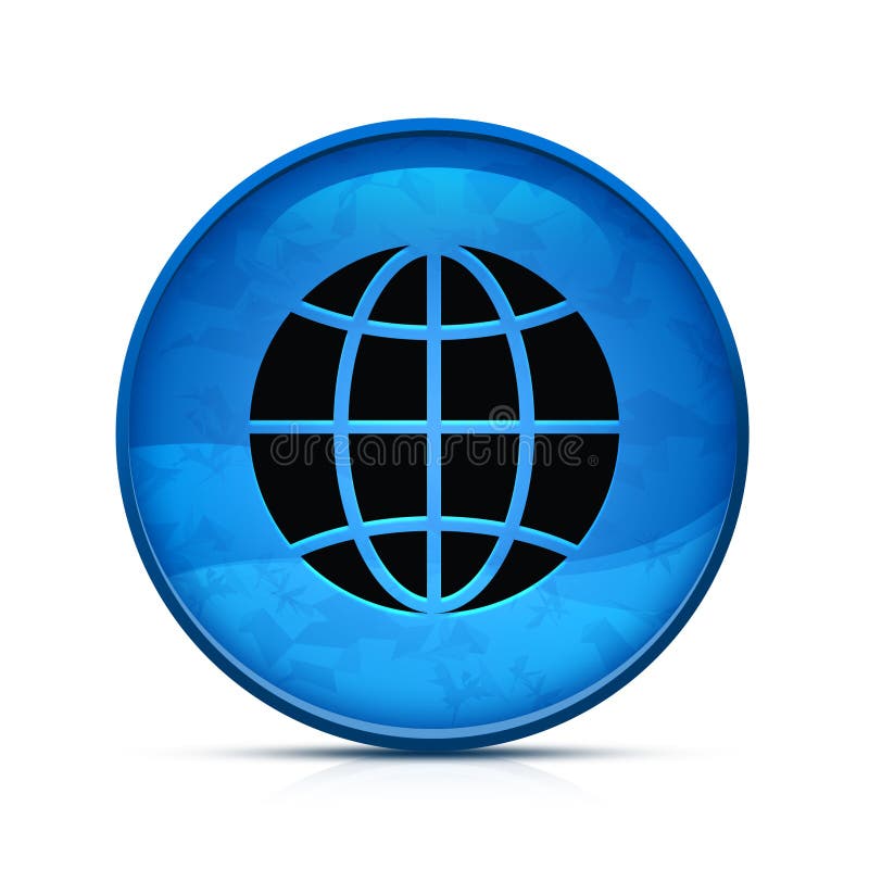 Website Icon on Classy Splash Blue Round Button Illustration Stock ...