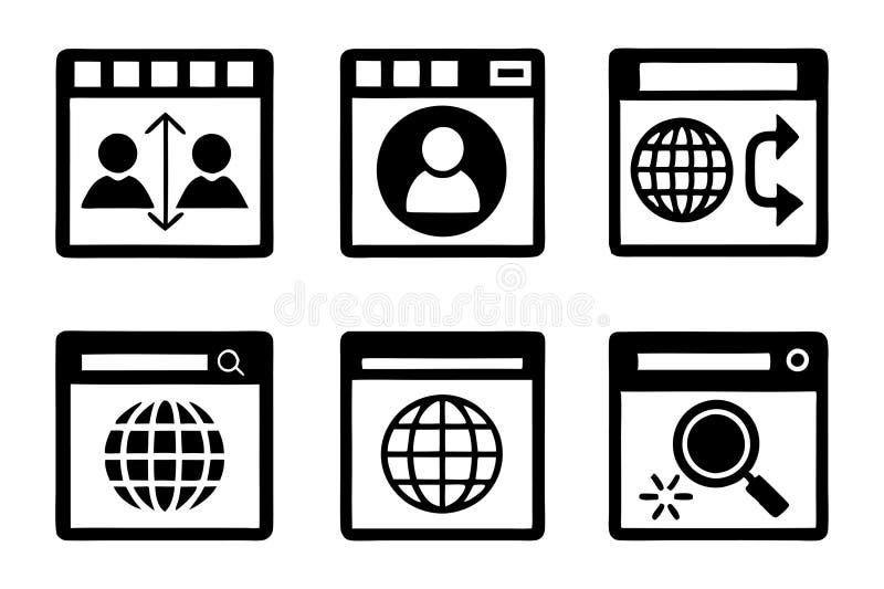 Website Icons Set Vector Illustration Black and White Stock Vector ...