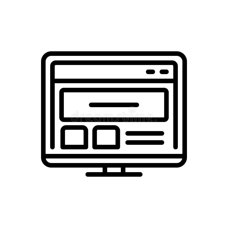 Black Line Icon for Website, Site and Software Stock Vector ...