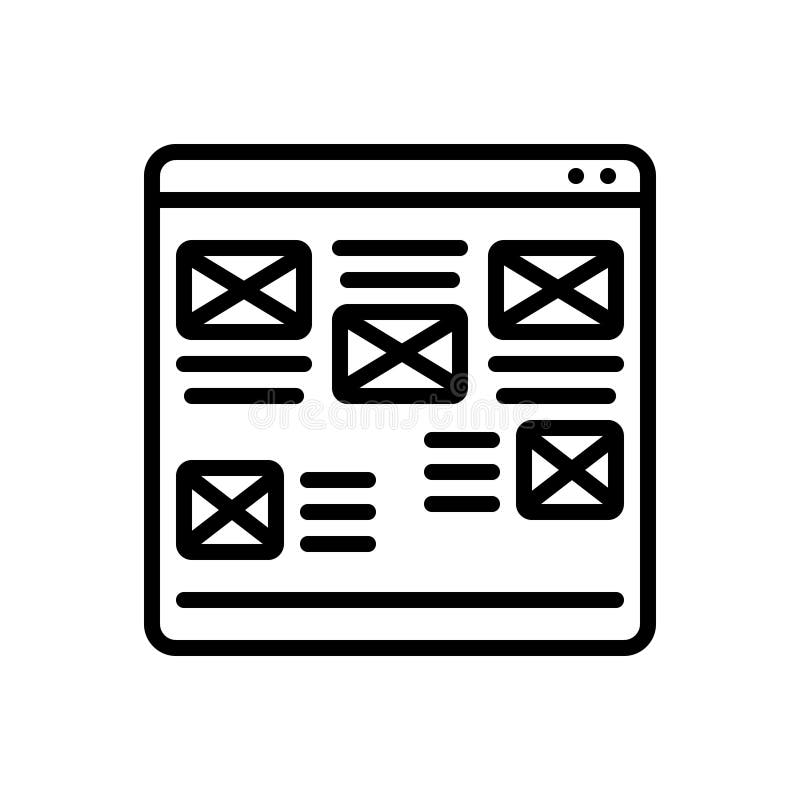 Black Line Icon for Website, Ugly and Unorganized Stock Vector ...