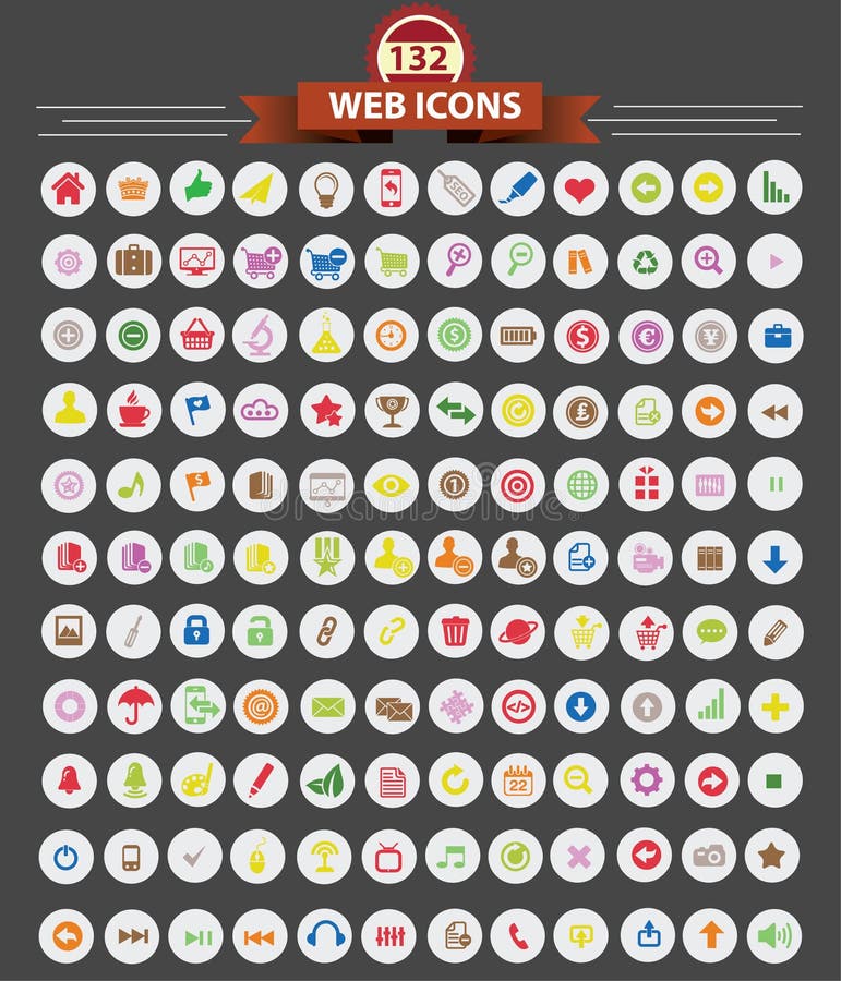 Set of Universal Icons for Webdesign Stock Vector - Illustration of ...