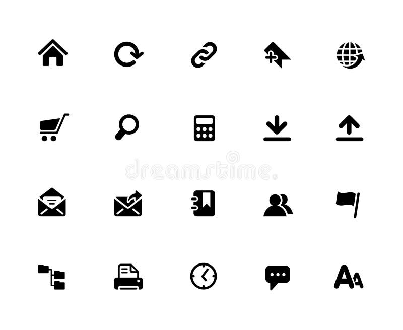 Website Icons // 32 Pixels Icons White Series Stock Vector ...