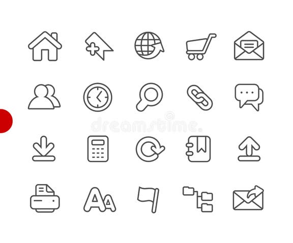 Website Icons // Red Point Series Stock Vector - Illustration of icon ...