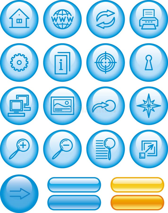 Web icons set (Vector) stock vector. Illustration of icon - 9677970