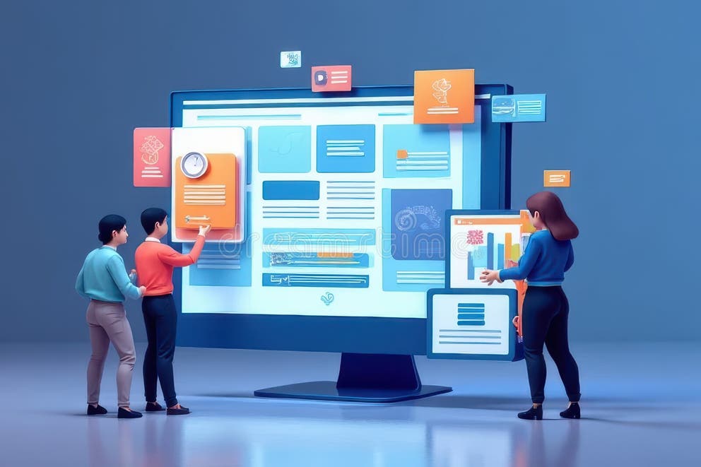 Website Interaction stock illustration. Illustration of transition ...