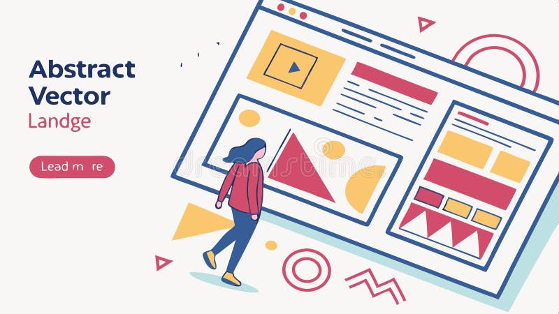 Website Interface Design, Web Development and UI Template Vector Design ...