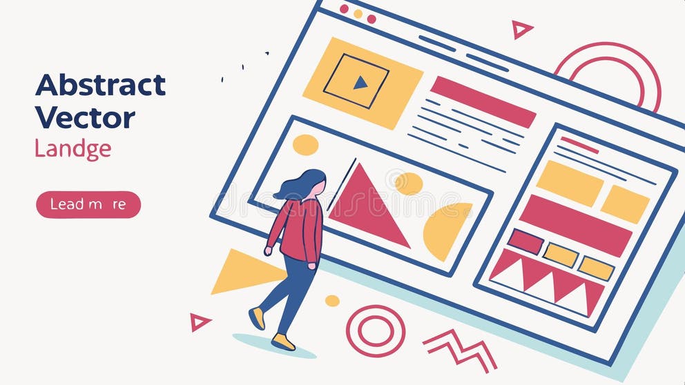 Website Interface Design, Web Development and UI Template Vector Design ...