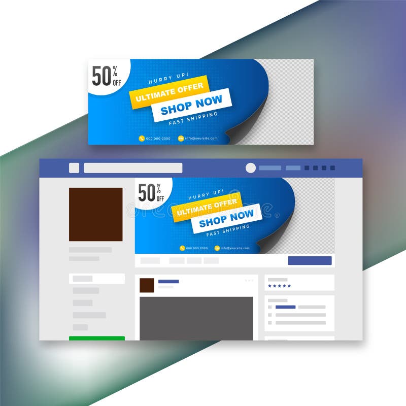 Website Interface Header Design with 50 Discount Offer. Stock ...
