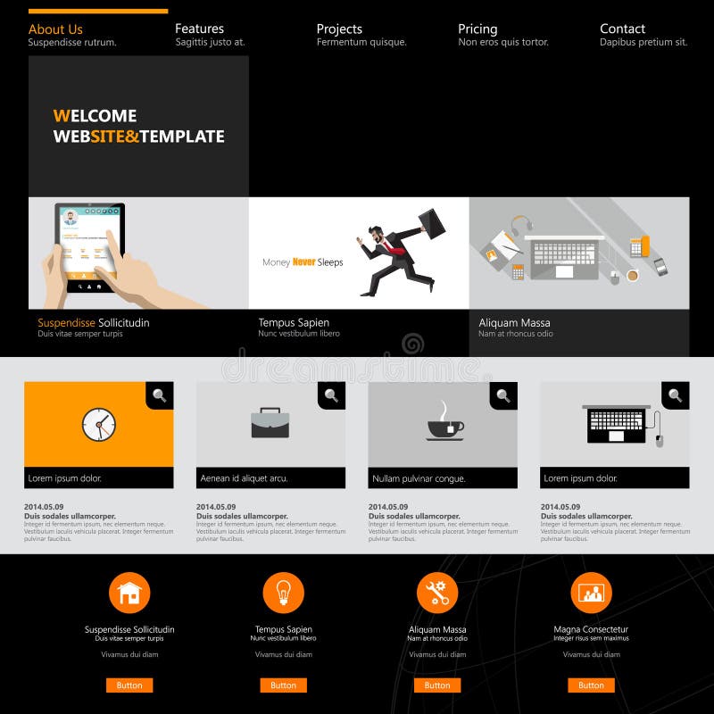 Website Interface Template Design. Vector Stock Vector - Illustration ... Website Interface Template Design. Vector Stock Vector - Illustration ...