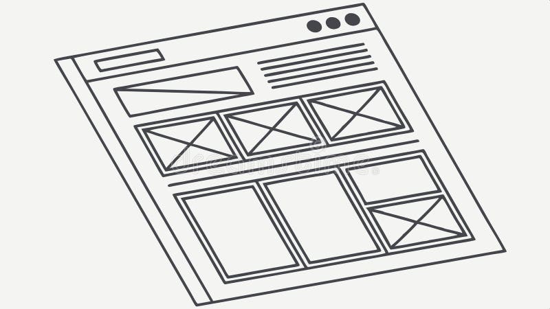 Website Interface Wireframe Web Design Layout Ui Ux Mockup Grid