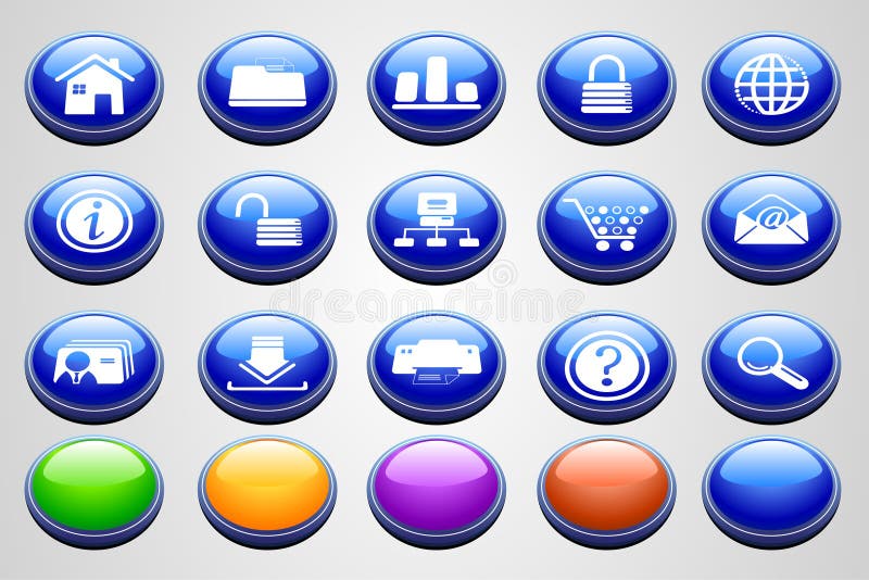 Internet buttons stock vector. Illustration of blank - 10497797
