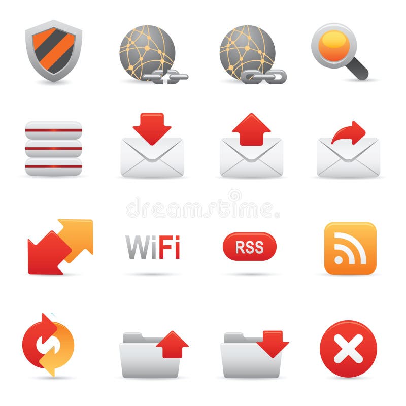 Office Icons Set | Red Serie 02 Stock Vector - Illustration of symbol ...