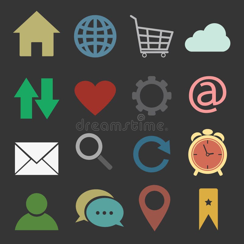 Website and Internet Icons stock vector. Illustration of computer ...