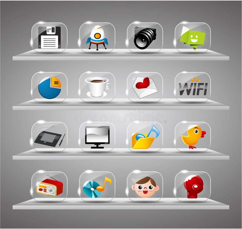 Website Internet Icons ,Transparent Glass Button Stock Vector ...