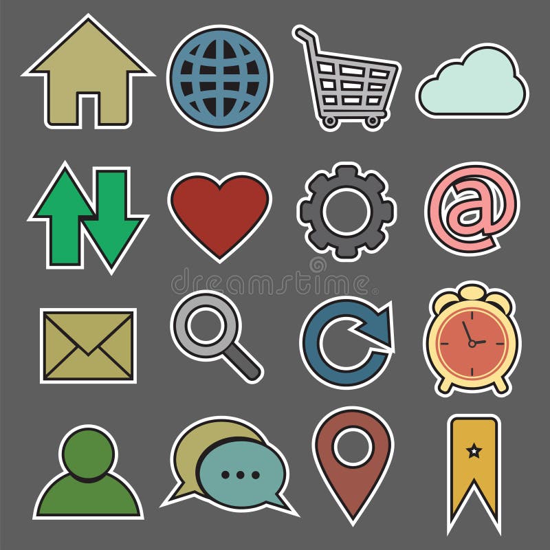 Website and Internet Icons stock vector. Illustration of home - 43062468