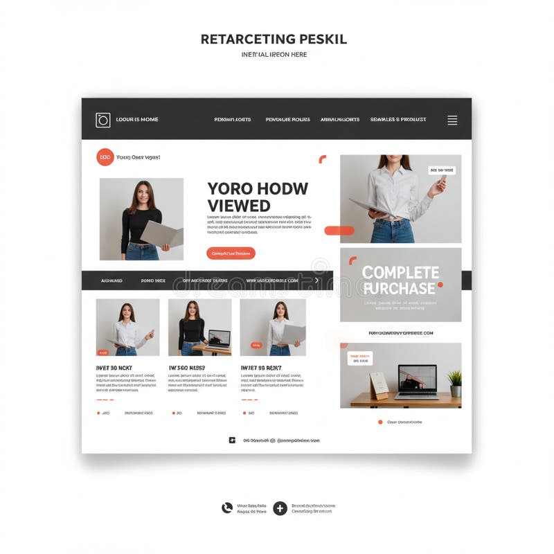 A Website Landing Page Design Featuring a Layout with Various Sections ...