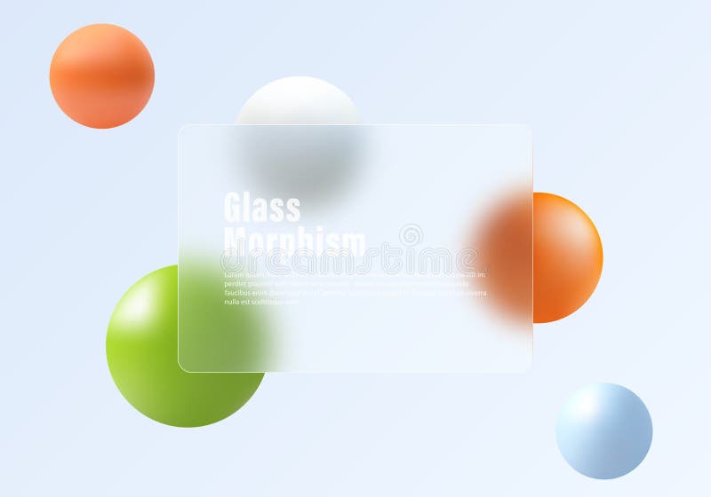 Website Landing Page in Glass Morphism Style. Light-colored ...