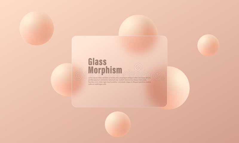 Website Landing Page in Glass Morphism Style. Semi-transparent ...