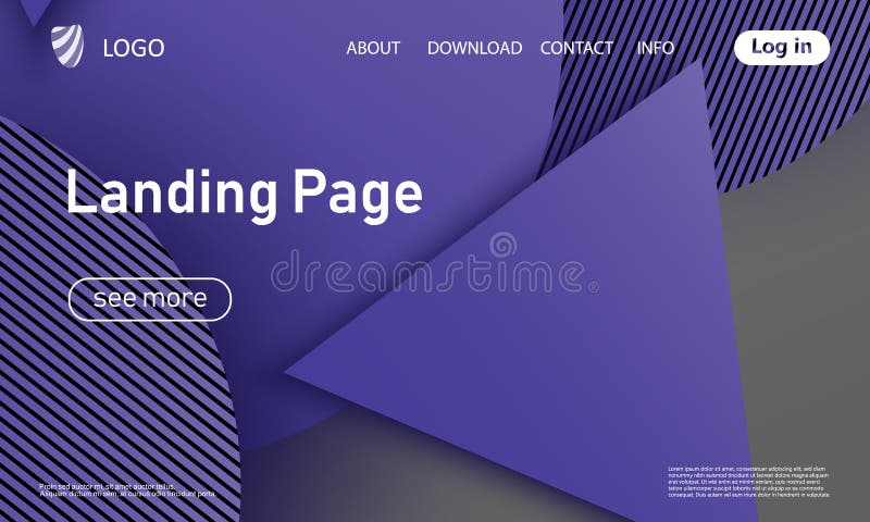 Website Landing Page. Material Design Stock Vector - Illustration of ...