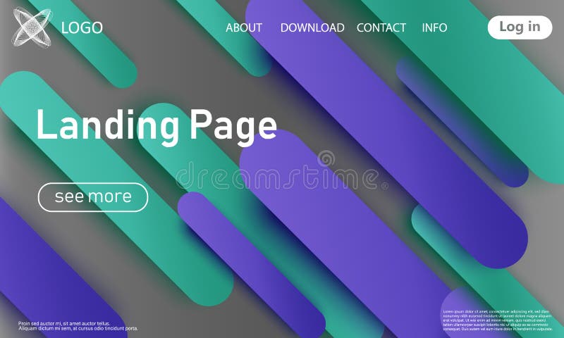 Website Landing Page. Material Design. Stock Vector - Illustration of ...