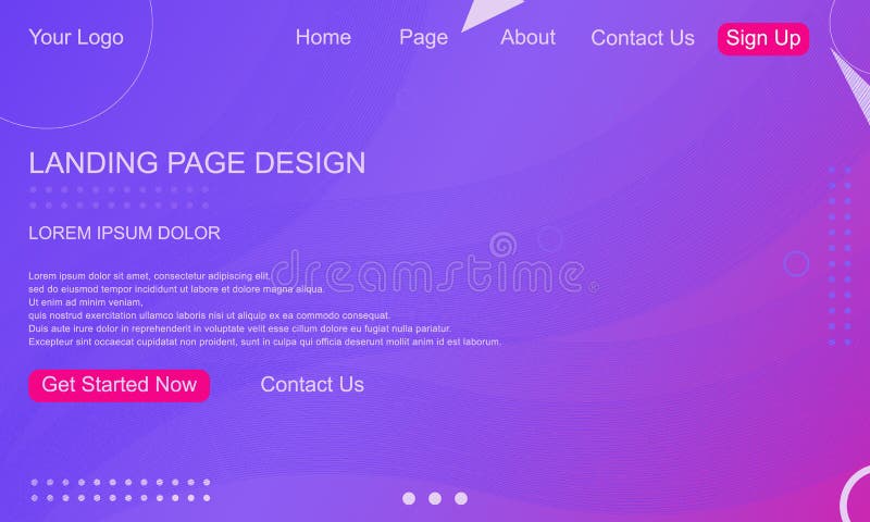 Website Landing Page Template Design. Stock Vector - Illustration of ... Website Landing Page Template Design. Stock Vector - Illustration of ...