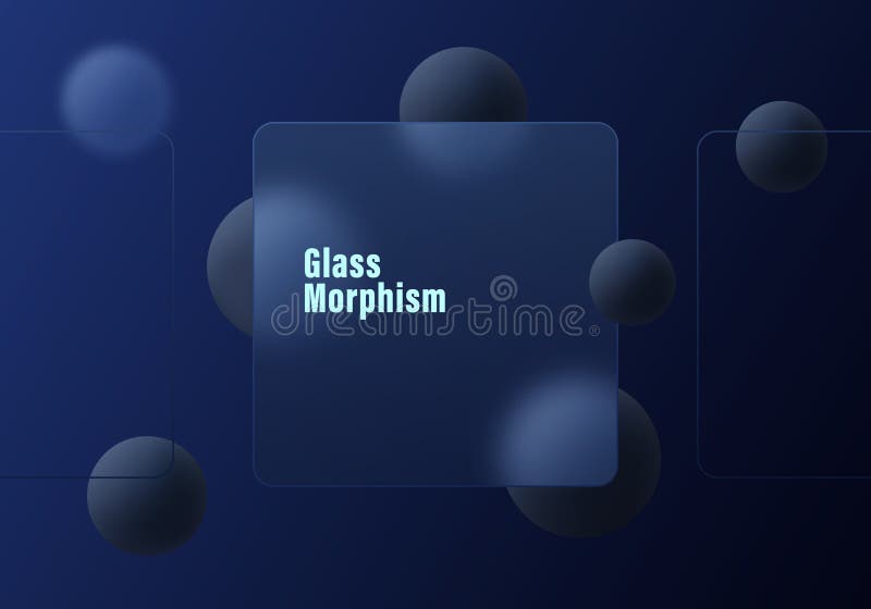 Website Landing Page Template with Glass Morphism Effect. Presentation ...